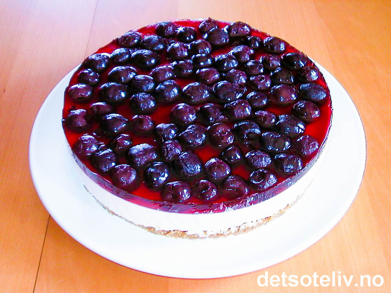 Ostekake med kirsebær | Det søte liv